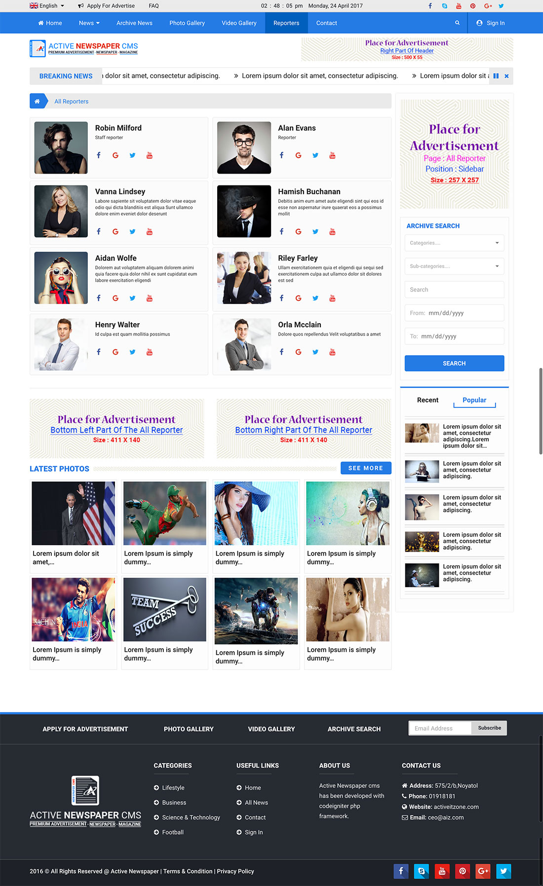 Active Newspaper CMS by ActiveITzone | CodeCanyon